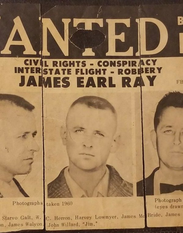 Rare James Earl Ray FBI Wanted Poster | LarryFlaxman.com