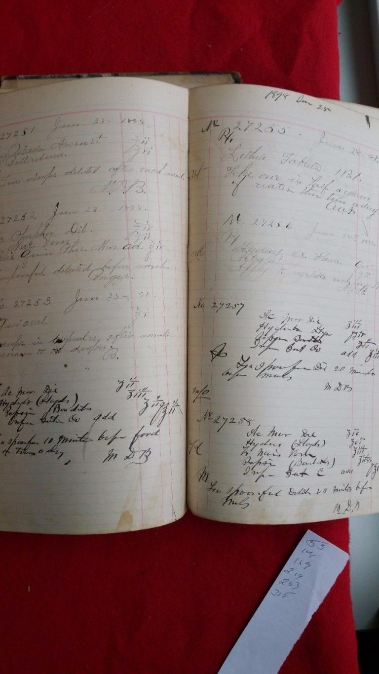 1800's Prescription Recipe Journal 2800 Rxs 300 pages RARE Historical ...
