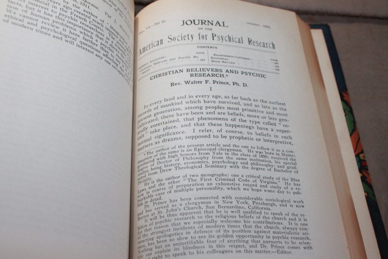 1912 & 1919 American Society For Psychical Research Journals ...